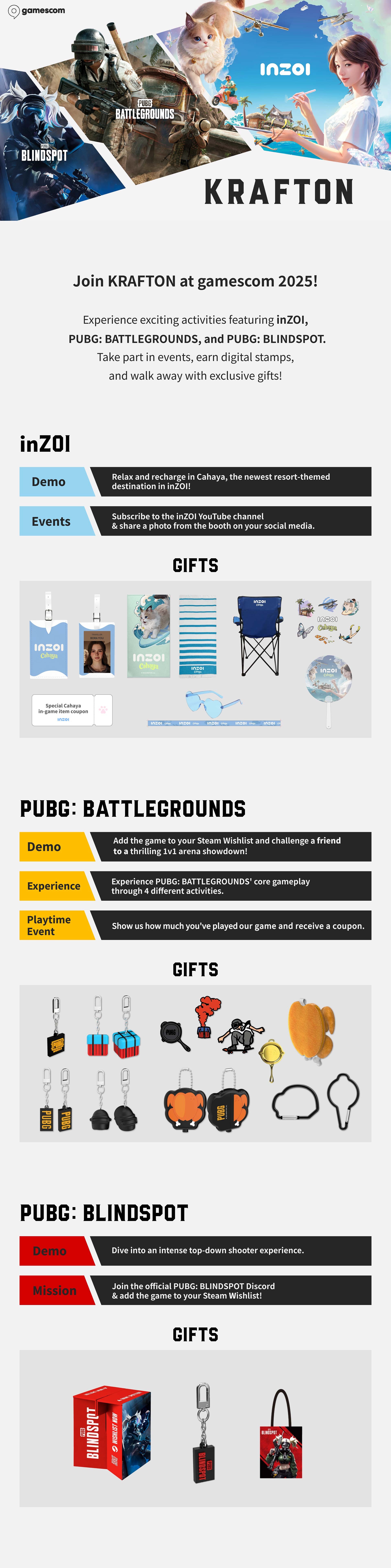 【GC 25】KRAFTON 公布 gamescom 2025 參展重點 《inZOI》現場開放新 DLC 體驗 - 巴哈姆特