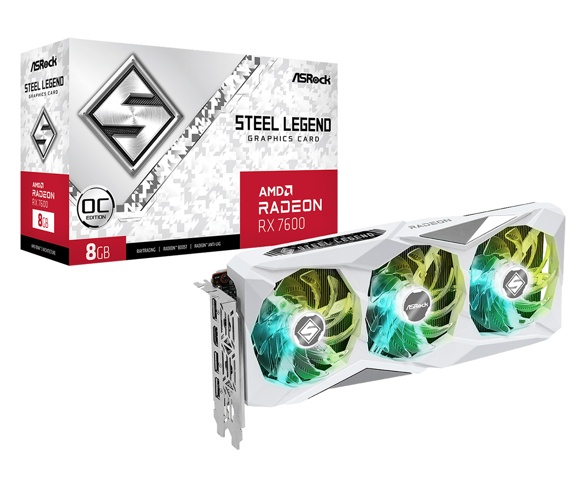 華擎科技發表 AMD Radeon RX 7600 系列 首次推出採白色設計全新 Steel Legend 顯示卡 - 巴哈姆特