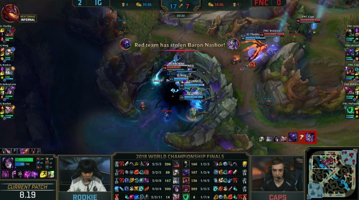 《英雄聯盟》中國 IG 強攻大勝歐洲 FNC 奪 2018 世界冠軍寶座 選手 Rookie 落淚感謝粉絲《League of Legends》 - 巴哈姆特