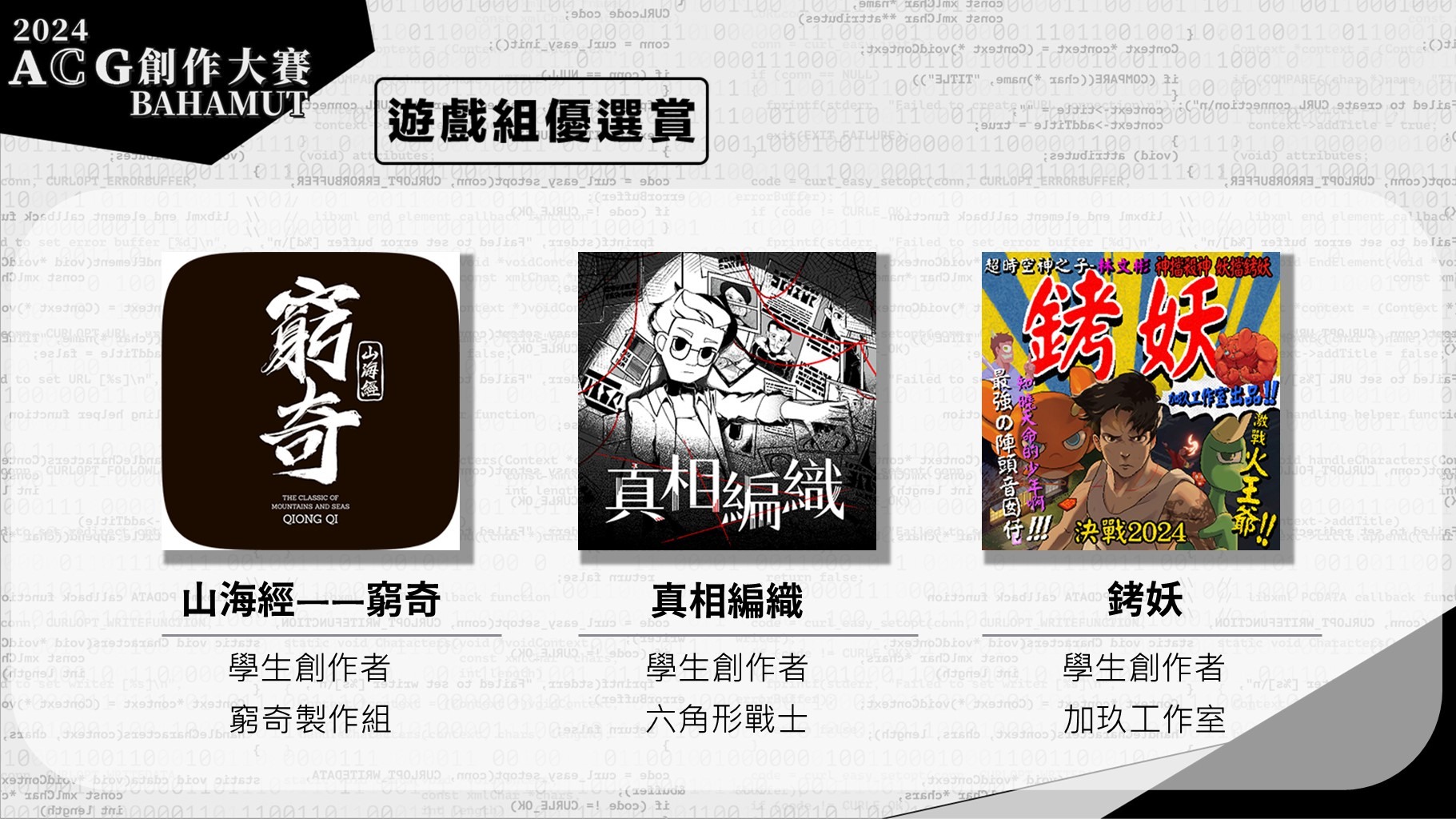 巴哈姆特 2024 ACG 創作大賽「遊戲組」《窒愛 SUFFOCATE》獲頒金賞 - 巴哈姆特