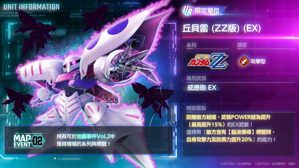 《SD 鋼彈 G 世代 永恆》丘貝雷 (ZZ 版) (EX) 全裝甲型 ZZ 鋼彈 (EX) 參戰、發送鑽石 3,000 顆《SDガンダム ジージェネレーション エターナル》 - 巴哈姆特