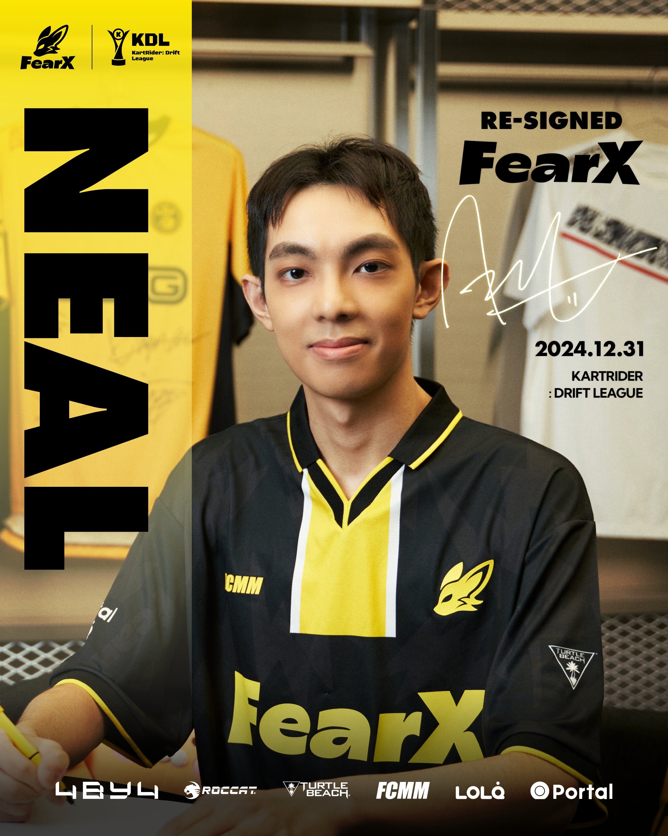 韓國戰隊 FearX 宣布與《跑跑卡丁車》臺灣知名電競好手 Neal 續約《KartRider：Drift》 - 巴哈姆特