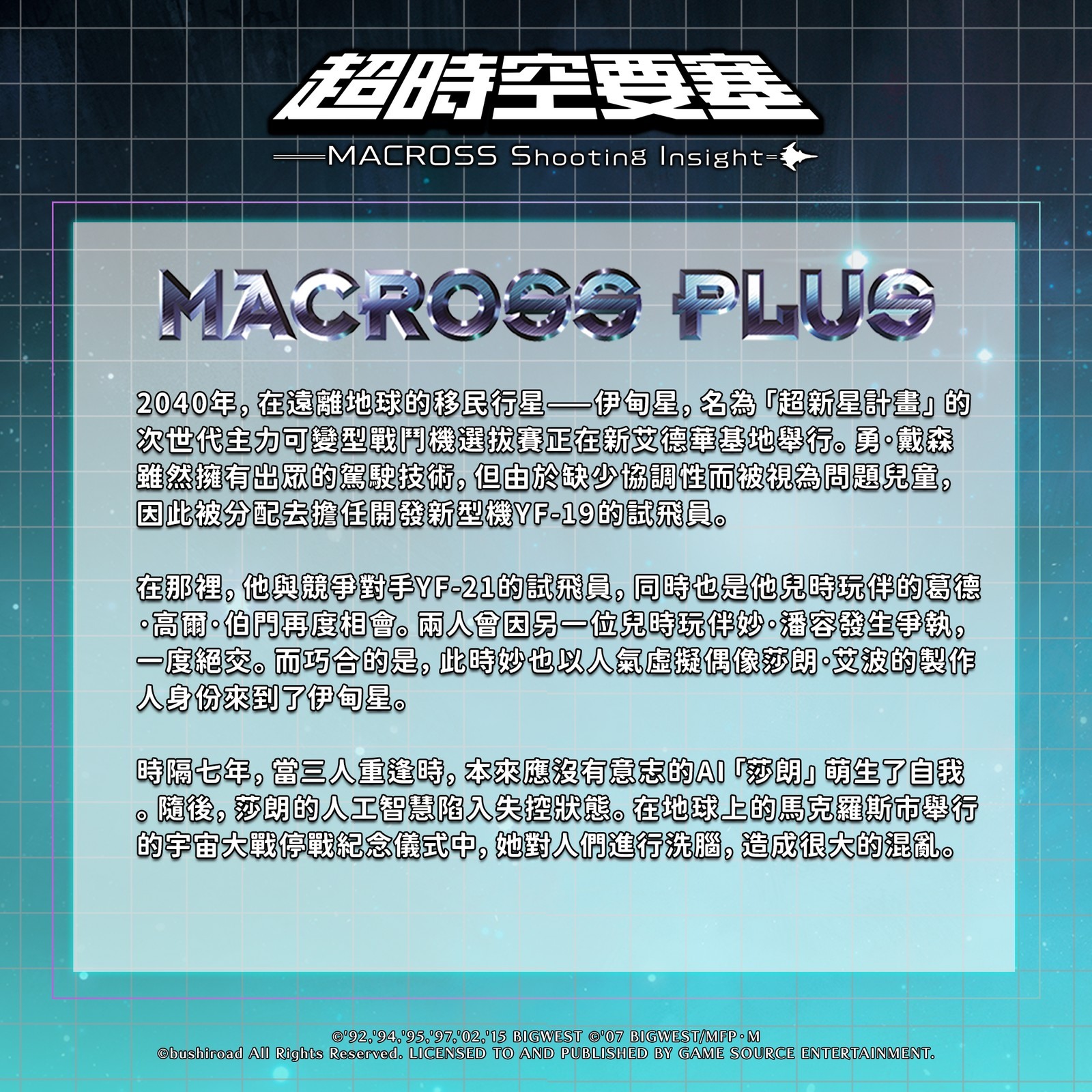 《超時空要塞 -Shooting Insight-》亞洲版確定 11 月推出 公開《超時空要塞 PLUS》登場角色介紹《MACROSS Shooting Insight》 - 巴哈姆特