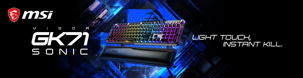 微星推出 VIGOR GK71 SONIC 青軸電競鍵盤 採用新 MSI SONIC BLUE 自有軸打造 - 巴哈姆特