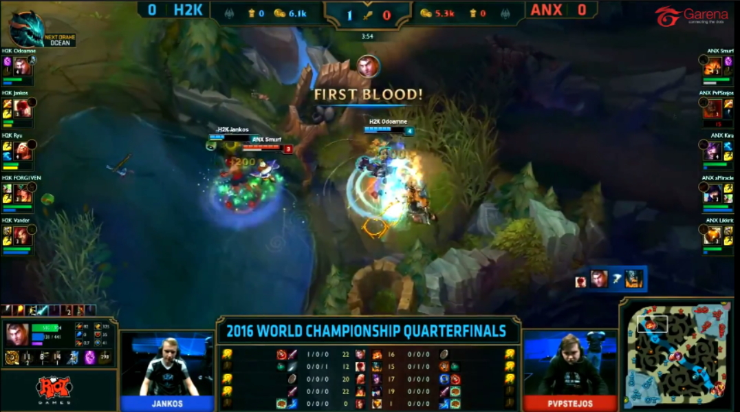 《英雄聯盟》2016 世界大賽四強賽名單揭曉 歐洲 H2K 直落三擊敗俄羅斯 ANX 晉級《League of Legends》 - 巴哈姆特