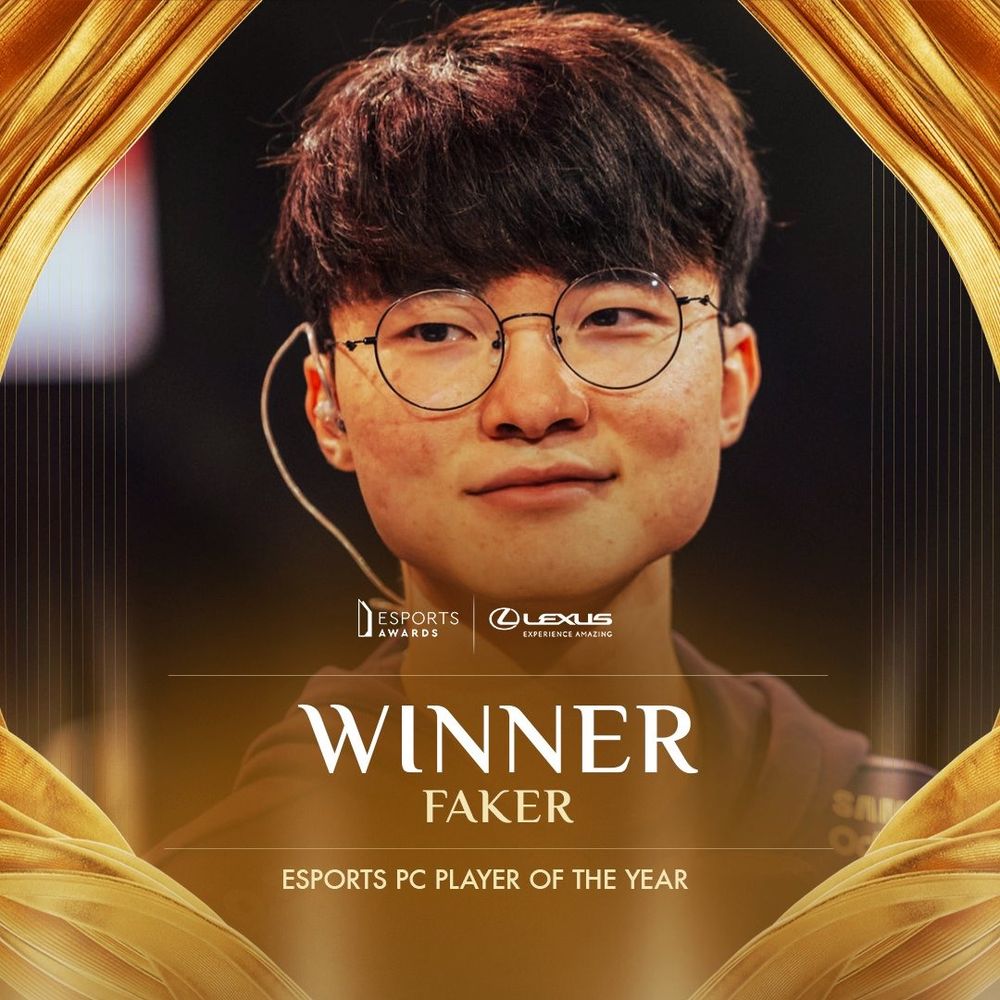 Esports Awards 2024 今頒獎 《英雄聯盟》Faker、T1 蟬聯年度 PC 最佳選手、最佳戰隊 - 巴哈姆特