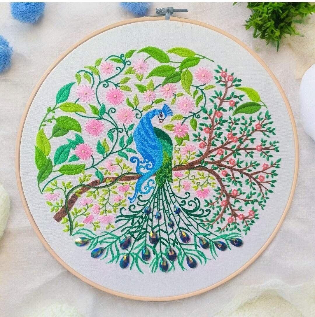 刺繡作品分享│孔雀 A36919515的創作 巴哈姆特