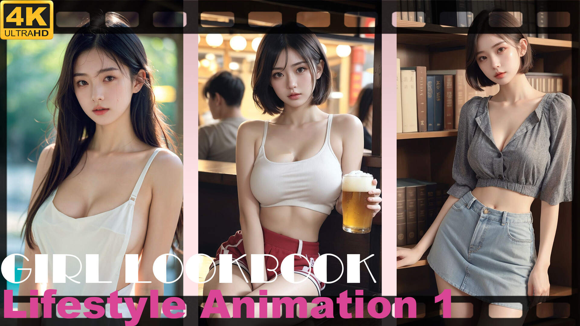 [AI 4K] 룩북 GIRL LOOKBOOK lifestyle animation 1 - joelo的創作 - 巴哈姆特