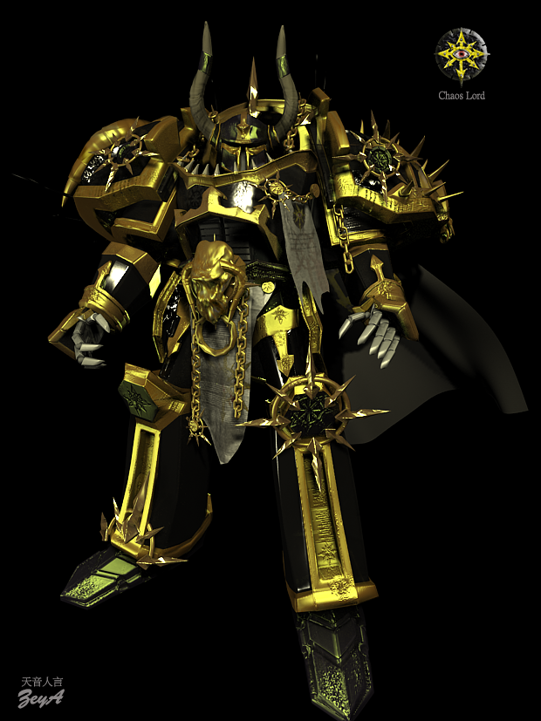 Warhammer40K Chaos Lord 3D model - gooddayx的創作 - 巴哈姆特