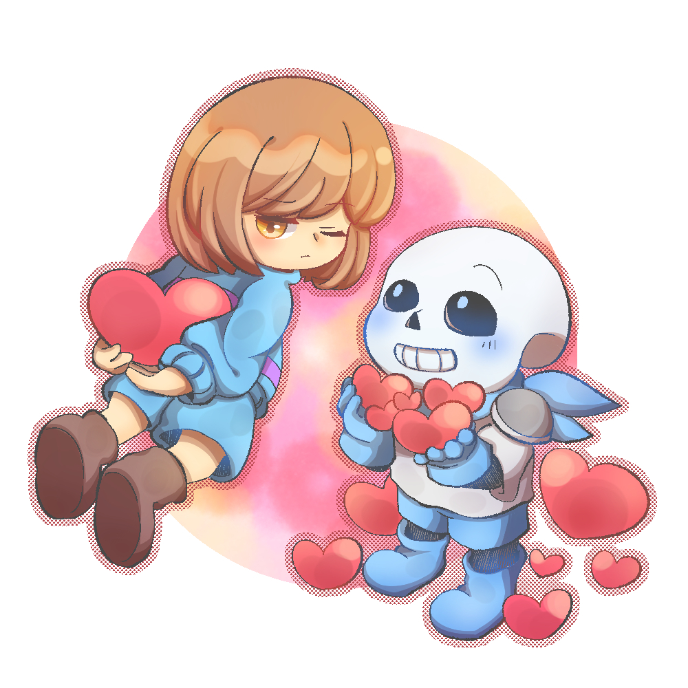 【繪圖】UNDERTALE AU - 原作＆Swap之Q版（Sans X Frisk） - aassdd8957的創作 - 巴哈姆特