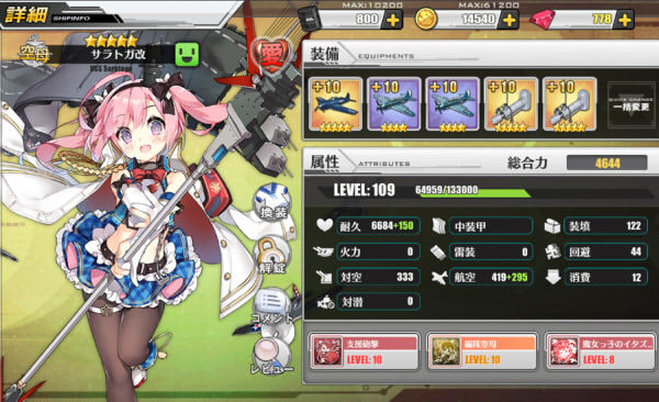 碧藍航線-薩拉託加改造完畢，轟炸機特化空母戰鬥力超群w - MAXFT2的創作 - 巴哈姆特