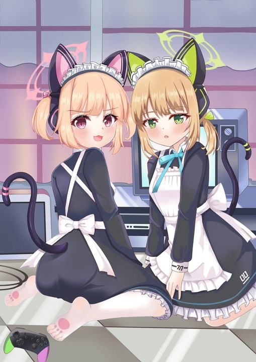 遊戲部女僕 桃與綠 - kucakoko的創作 - 巴哈姆特