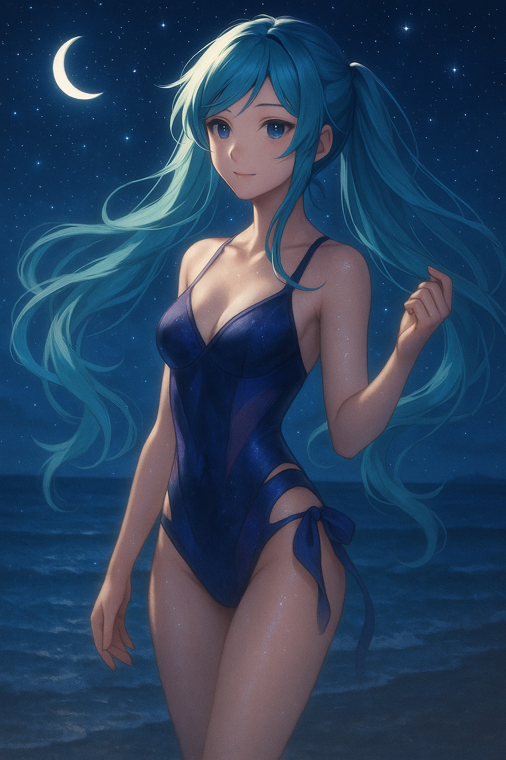 二次元AI式模糊邊界光差動態補完層級泳裝造型風格的索娜 - n97050011的創作 - 巴哈姆特