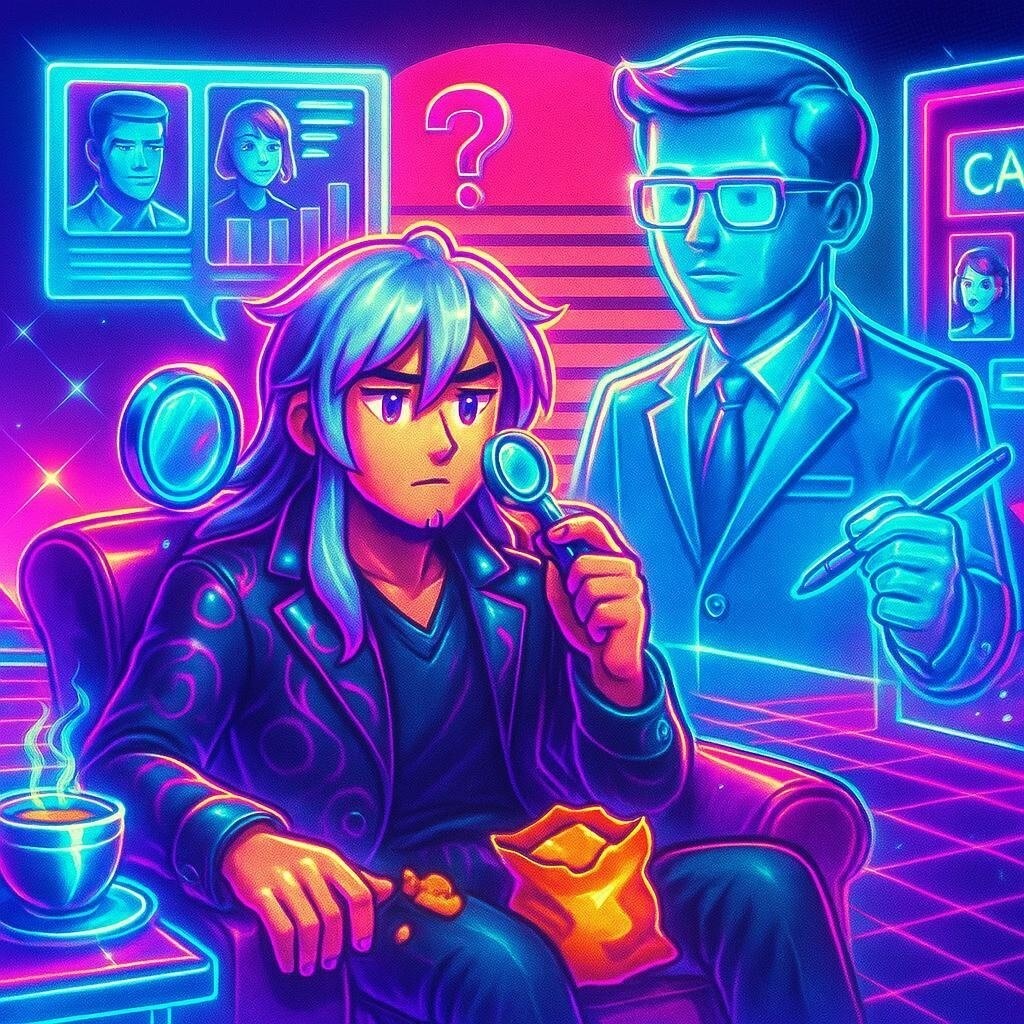 跟AI聊出一個搞笑的偵探故事 - creamcoffee的創作 - 巴哈姆特
