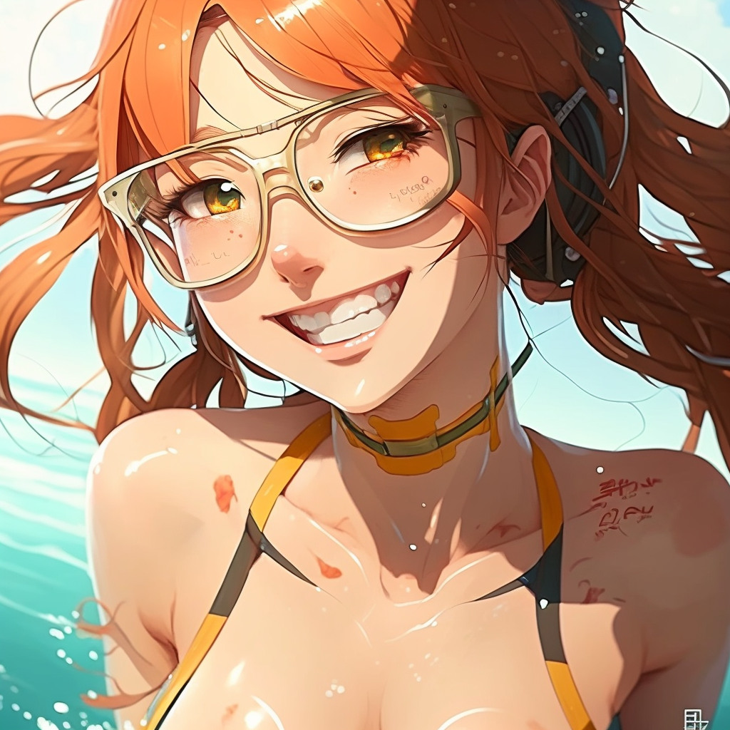[AI] 泳裝眼鏡娘 - niravaabhas的創作 - 巴哈姆特