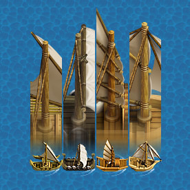 RPG Maker MV- 四種帆船, Four styles of sailing boats - clc212的創作 - 巴哈姆特