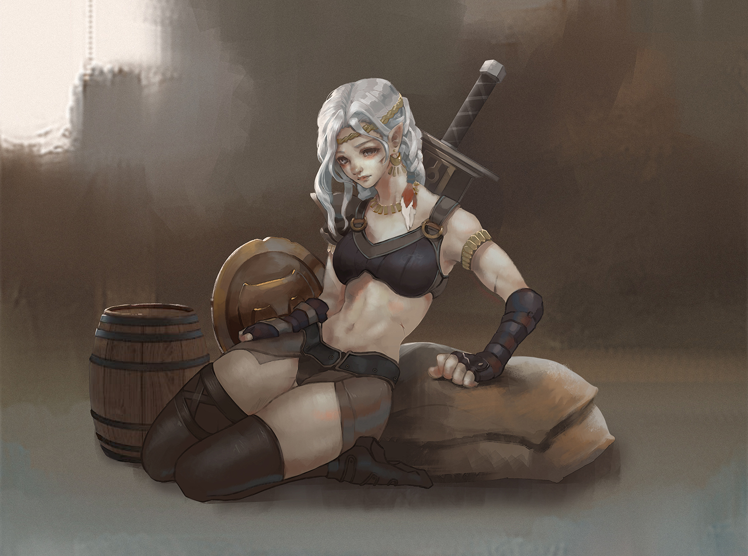 【水圖】受傷的女戰士 - fatearia1995的創作 - 巴哈姆特