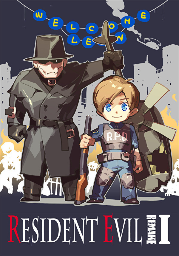 【繪圖】 RE2封面 里昂與他愉快的伙伴(x - nnnnoooo007的創作 - 巴哈姆特