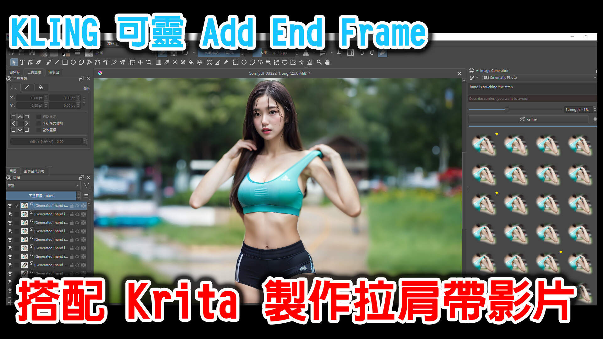 [AI tutorial] 利用 Krita segment 控制圖層，製作關鍵影格搭配 KLING 製作拉肩帶等困難動作 - joelo的創作 - 巴哈姆特