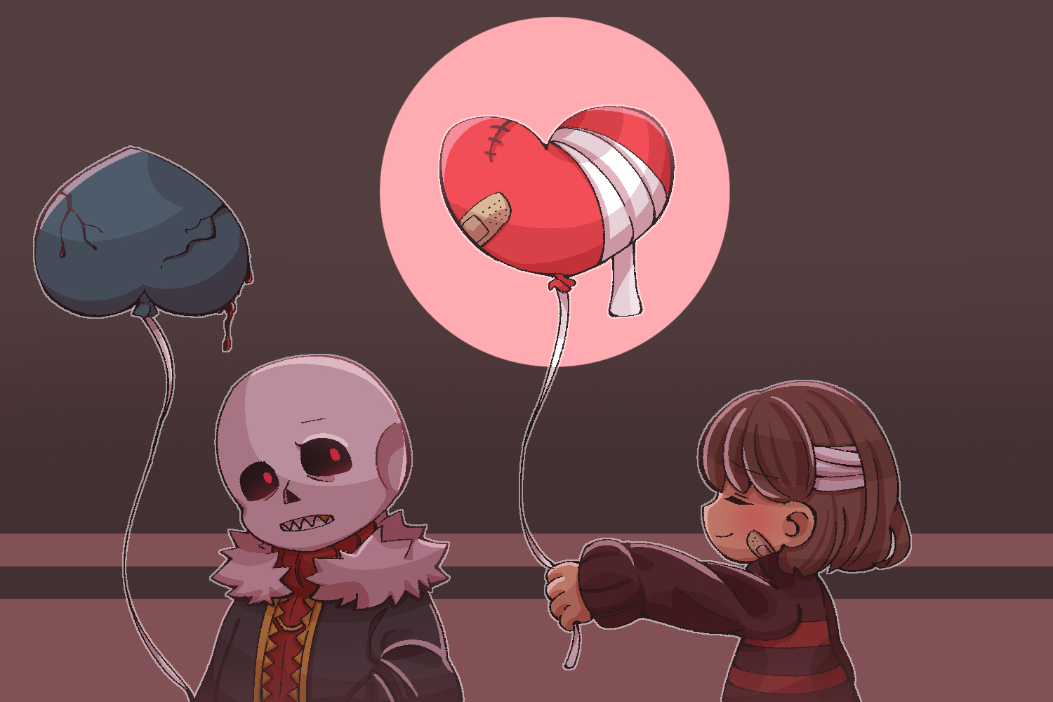 【繪圖】UNDERTALE AU - 將愛予你（Sans X Frisk） - aassdd8957的創作 - 巴哈姆特