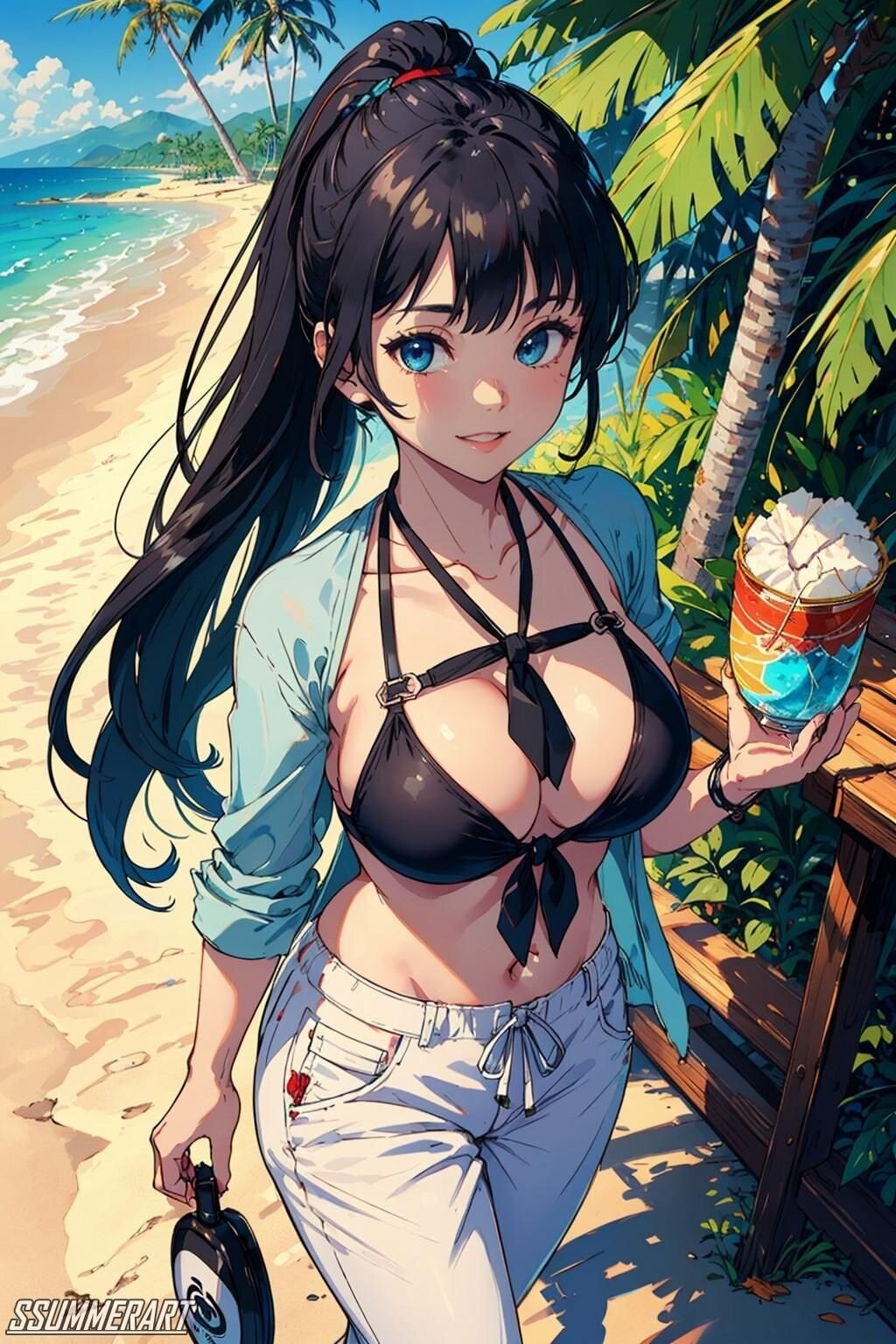 AI繪) 新片上映 ! 陽光+沙灘+美女=夏日 - mariodxex的創作 - 巴哈姆特