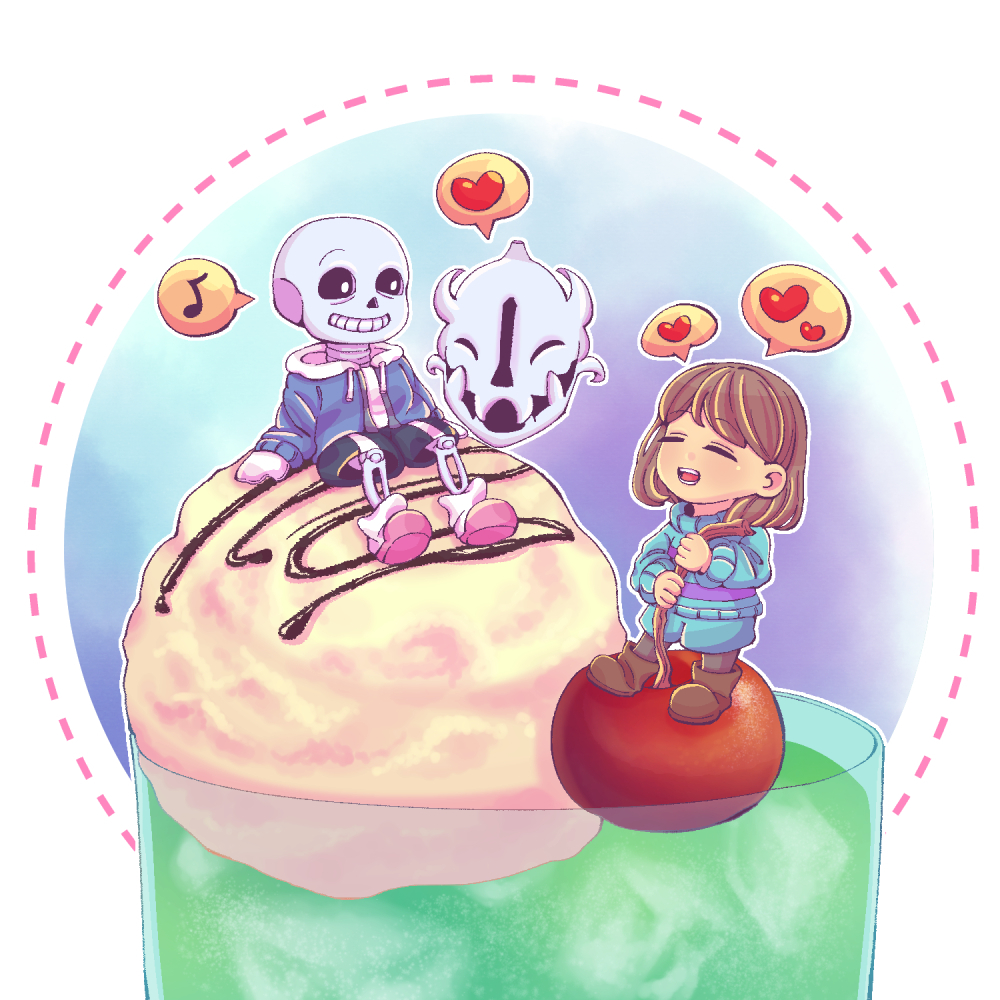 【繪圖】UNDERTALE - 夏日冰品（Sans X Frisk） - aassdd8957的創作 - 巴哈姆特