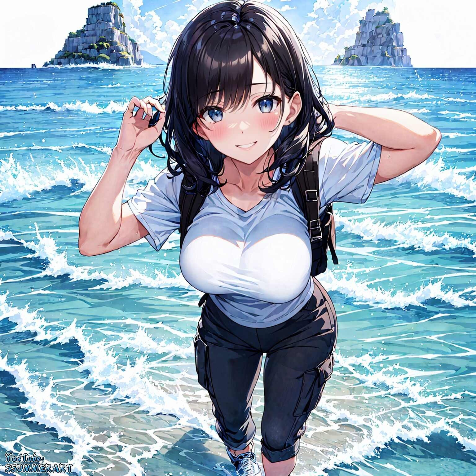 AI繪) 早安~各位親愛的觀眾好朋友們~ 一起去海邊吧~ - mariodxex的創作 - 巴哈姆特