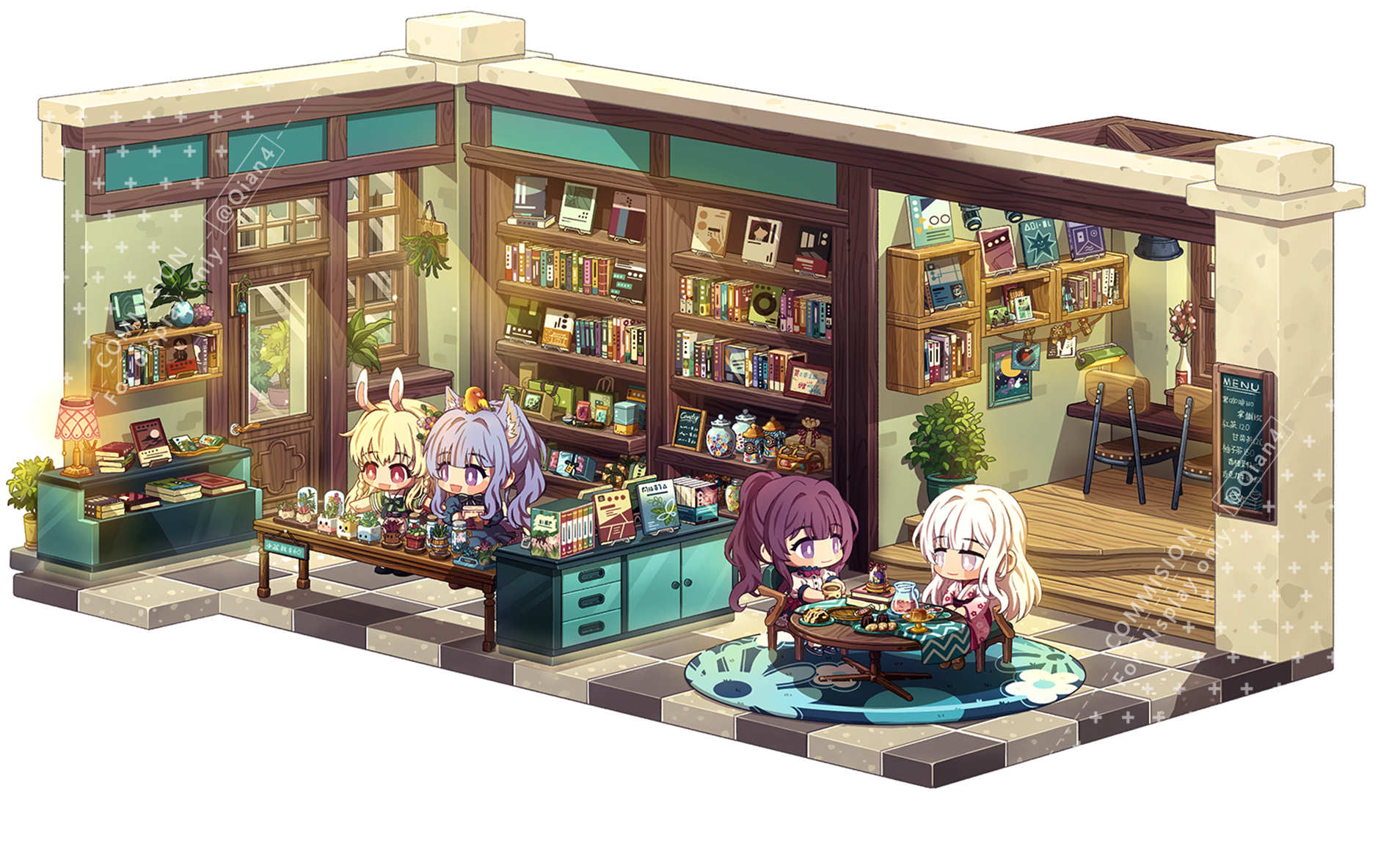 ｜插畫／驚喜包｜小小商店Plus-錄音室&現代書店咖啡廳 - chanya017的創作 - 巴哈姆特