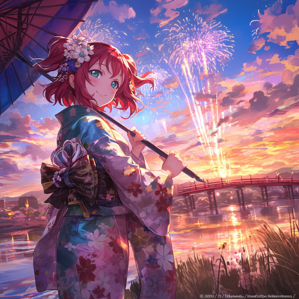 [AI] 露比x夕陽x花火 - niravaabhas的創作 - 巴哈姆特
