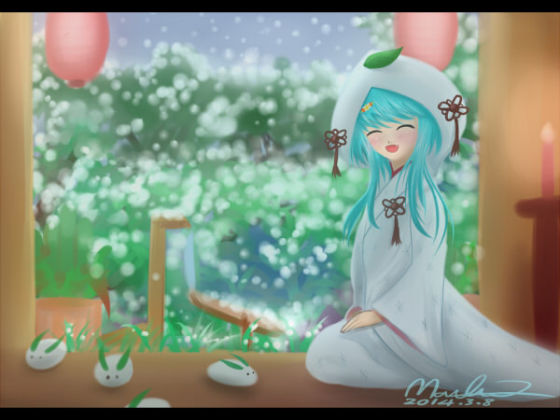 [MIKU繪]雪初音跟雪兔 - MAXFT2的創作 - 巴哈姆特