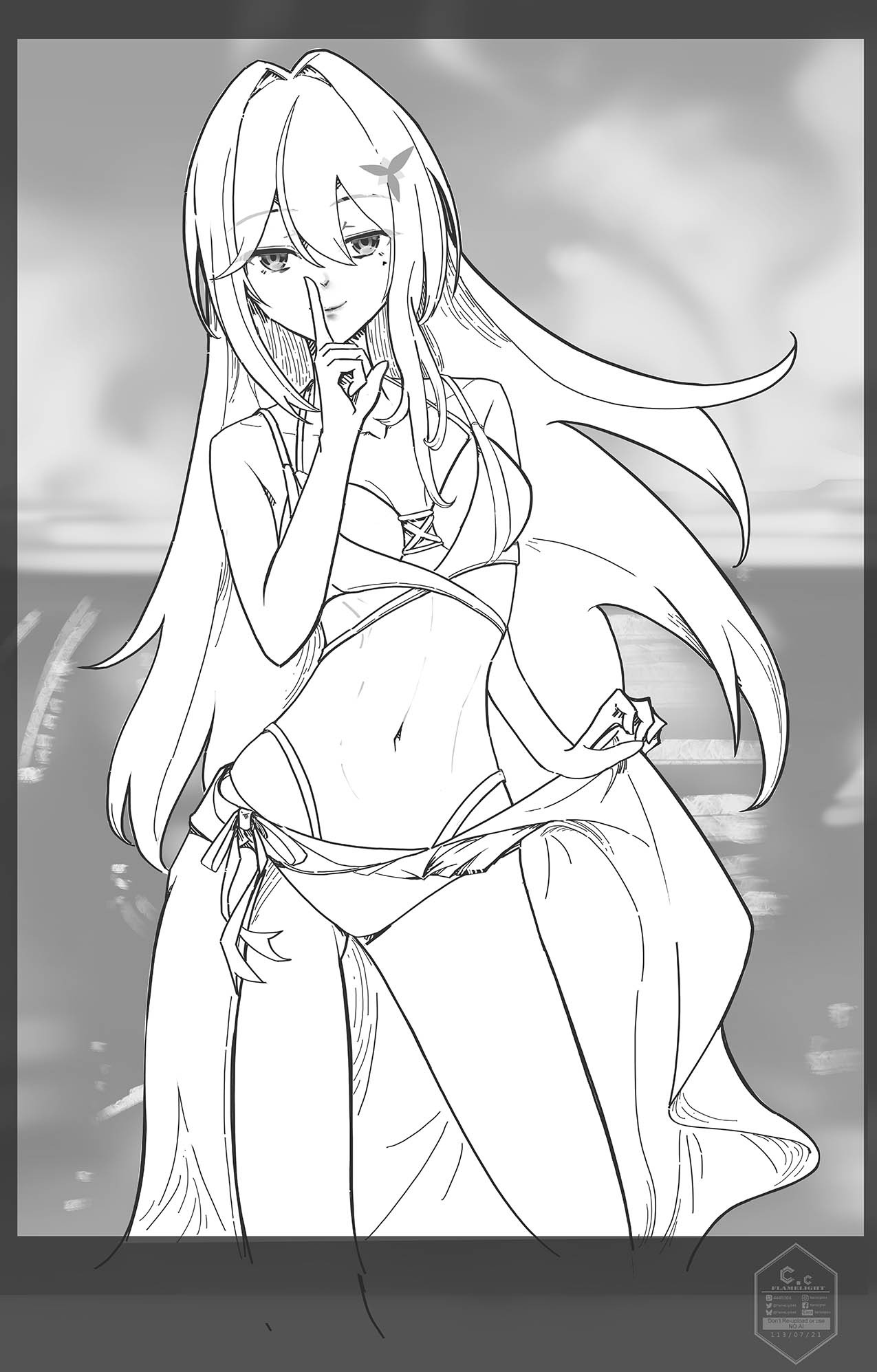 【線画途中】AZKi ver. 水著 - harrypeter5的創作 - 巴哈姆特