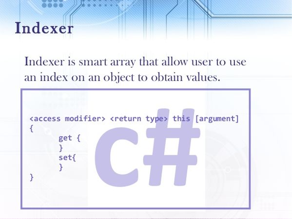 C# Indexer - s1234567的創作 - 巴哈姆特