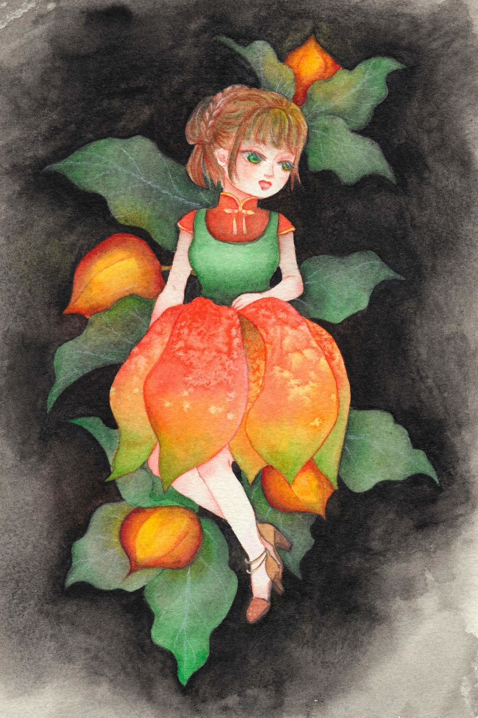 大地的精靈水彩系列-鬼燈/酸漿 - kaneiya的創作 - 巴哈姆特