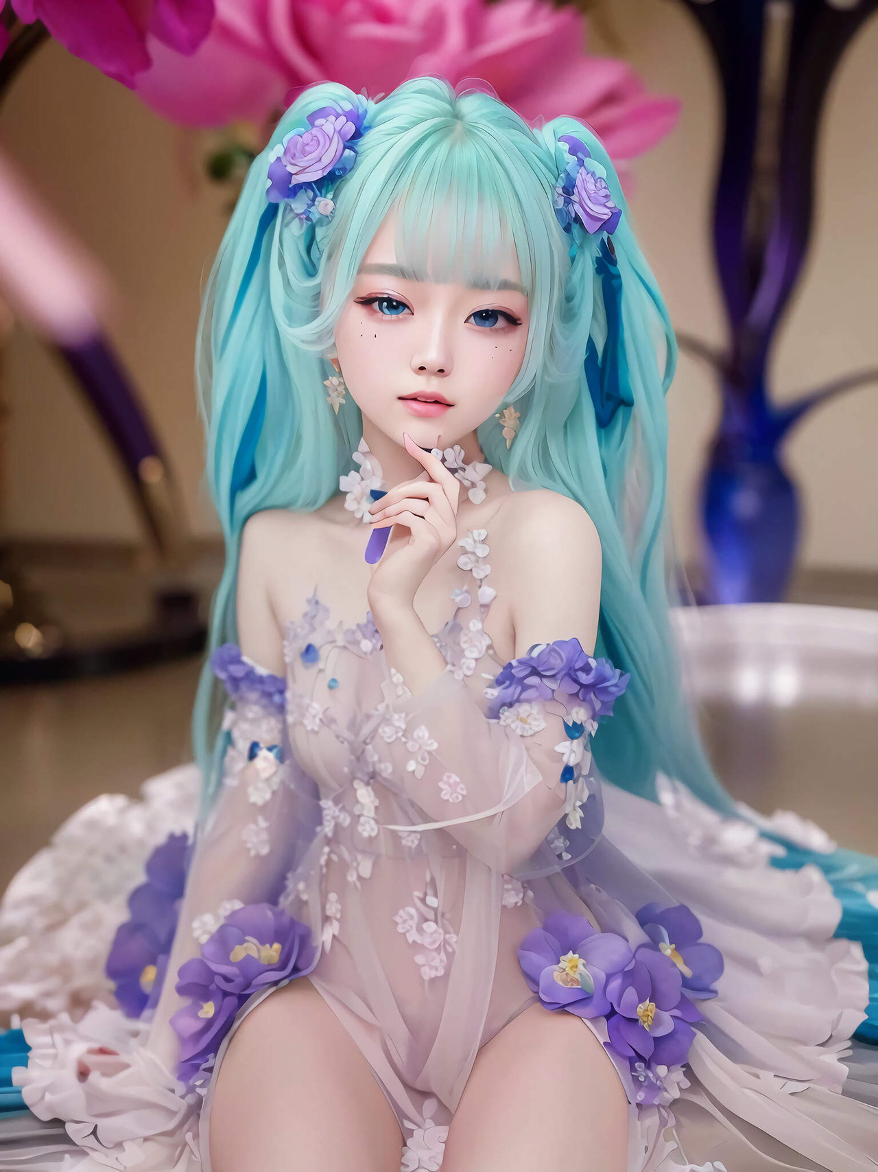 【AI繪圖】初音 粉蝶花精靈 寫實化 - howardwht的創作 - 巴哈姆特