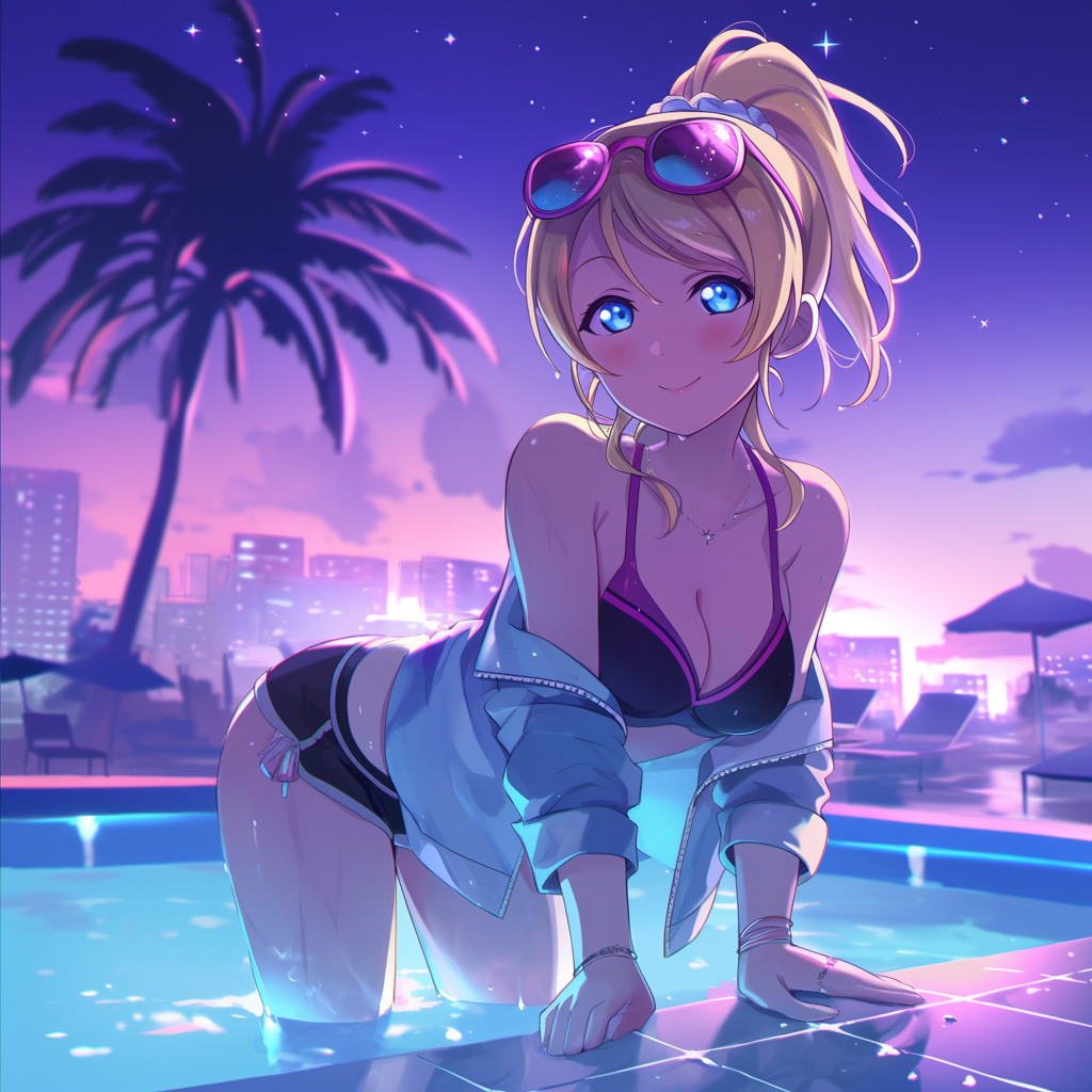 [AI] 泳池畔 - niravaabhas的創作 - 巴哈姆特