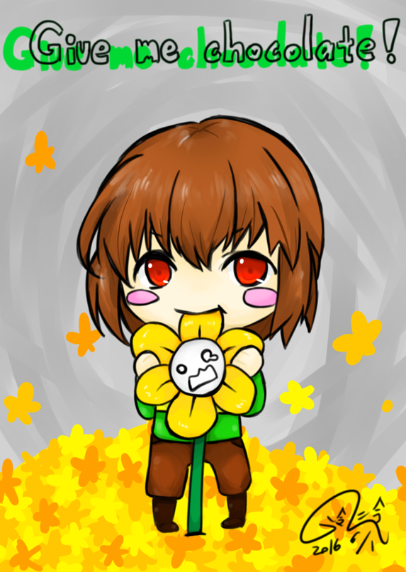 【Undertale】電繪-Chara:Give me chocolate! - crazy0730的創作 - 巴哈姆特