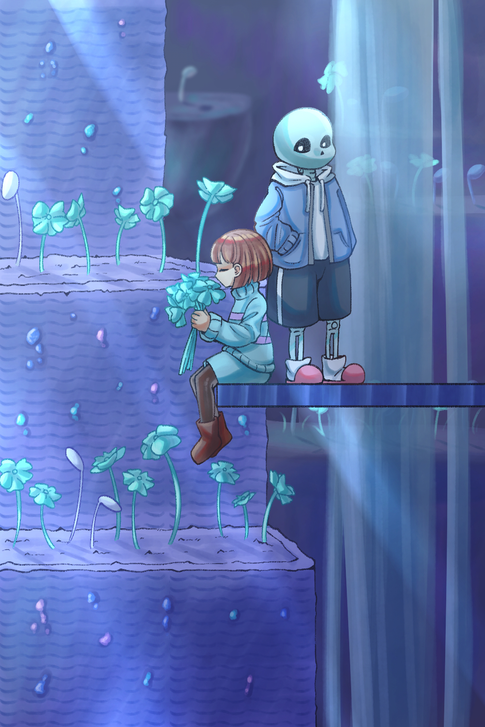 【繪圖】UNDERTALE - Waterfall - aassdd8957的創作 - 巴哈姆特