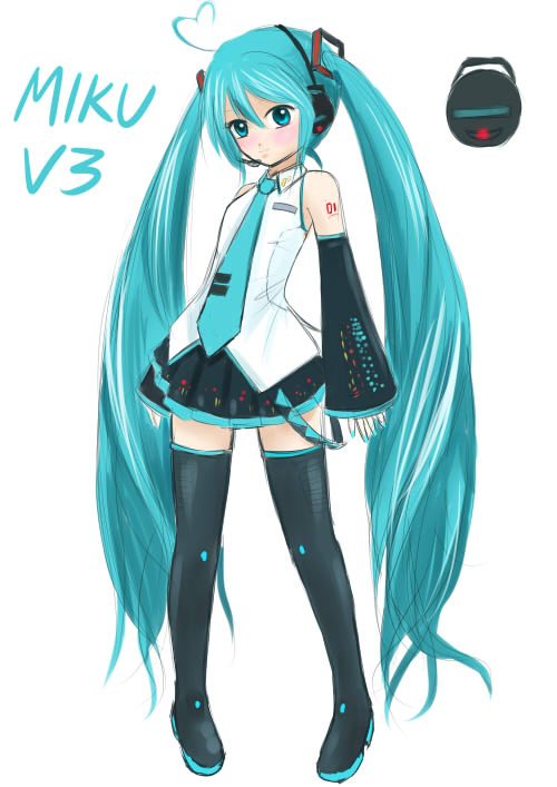 設定練習 MIKU V3公式服 跟髮型塗鴉 - MAXFT2的創作 - 巴哈姆特