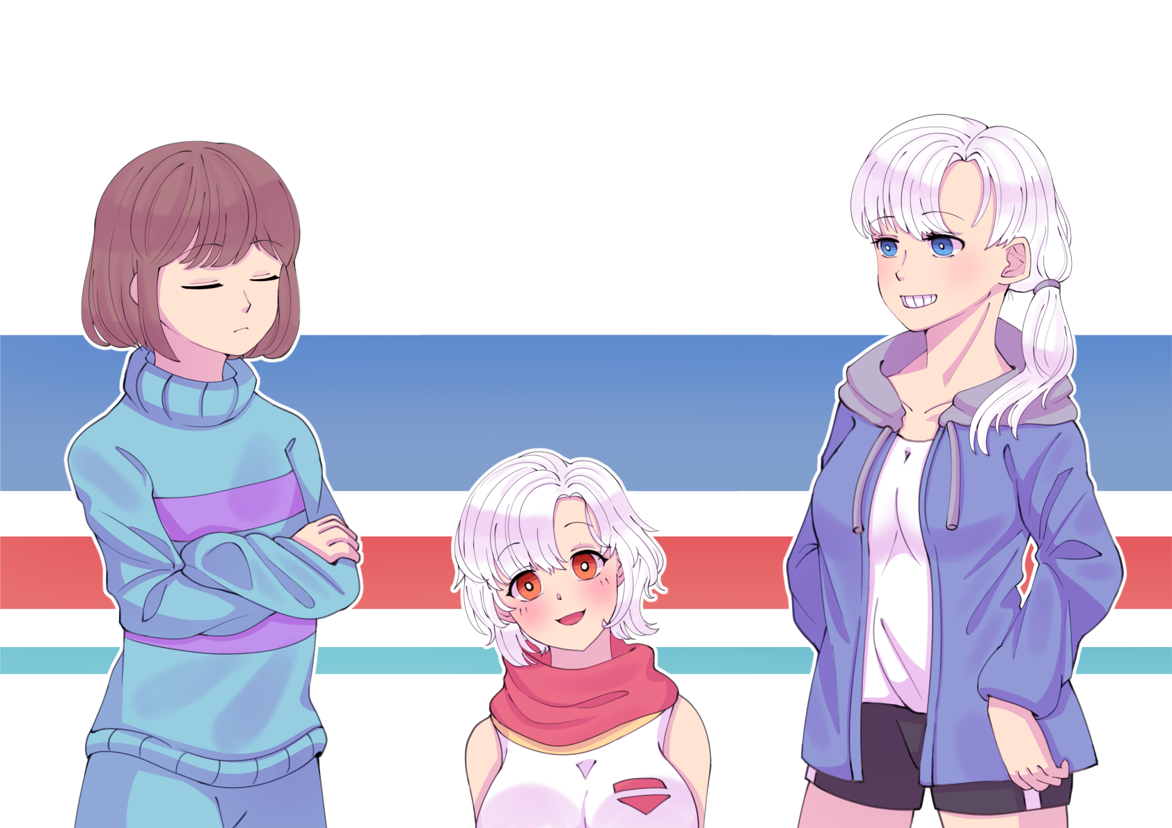 【繪圖】UNDERTALE - 擬人性轉骷髏姊妹 - aassdd8957的創作 - 巴哈姆特